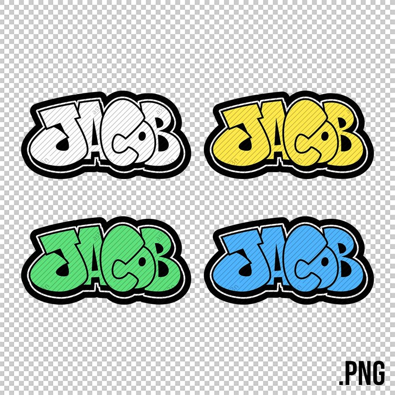 JACOB Graffiti NAME - Street Art Urban Wall TAG - Layered Vector ...