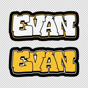 EVAN Graffiti Name, Street Art Urban Wall Tag Style Font, Digital PNG ...