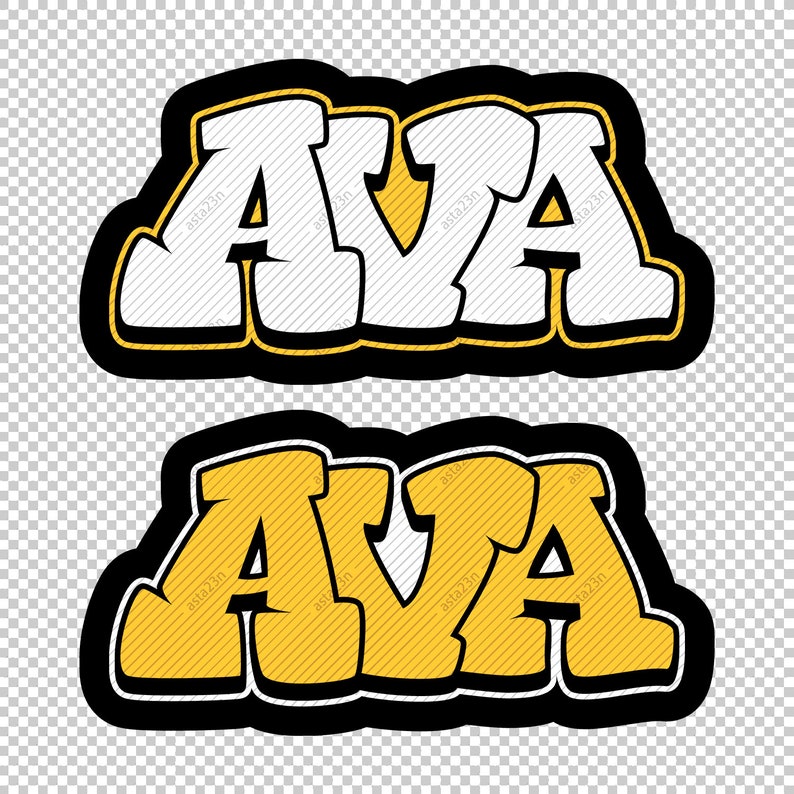 AVA Graffiti Name, Street Art Urban Wall Tag Style Font, Digital PNG ...
