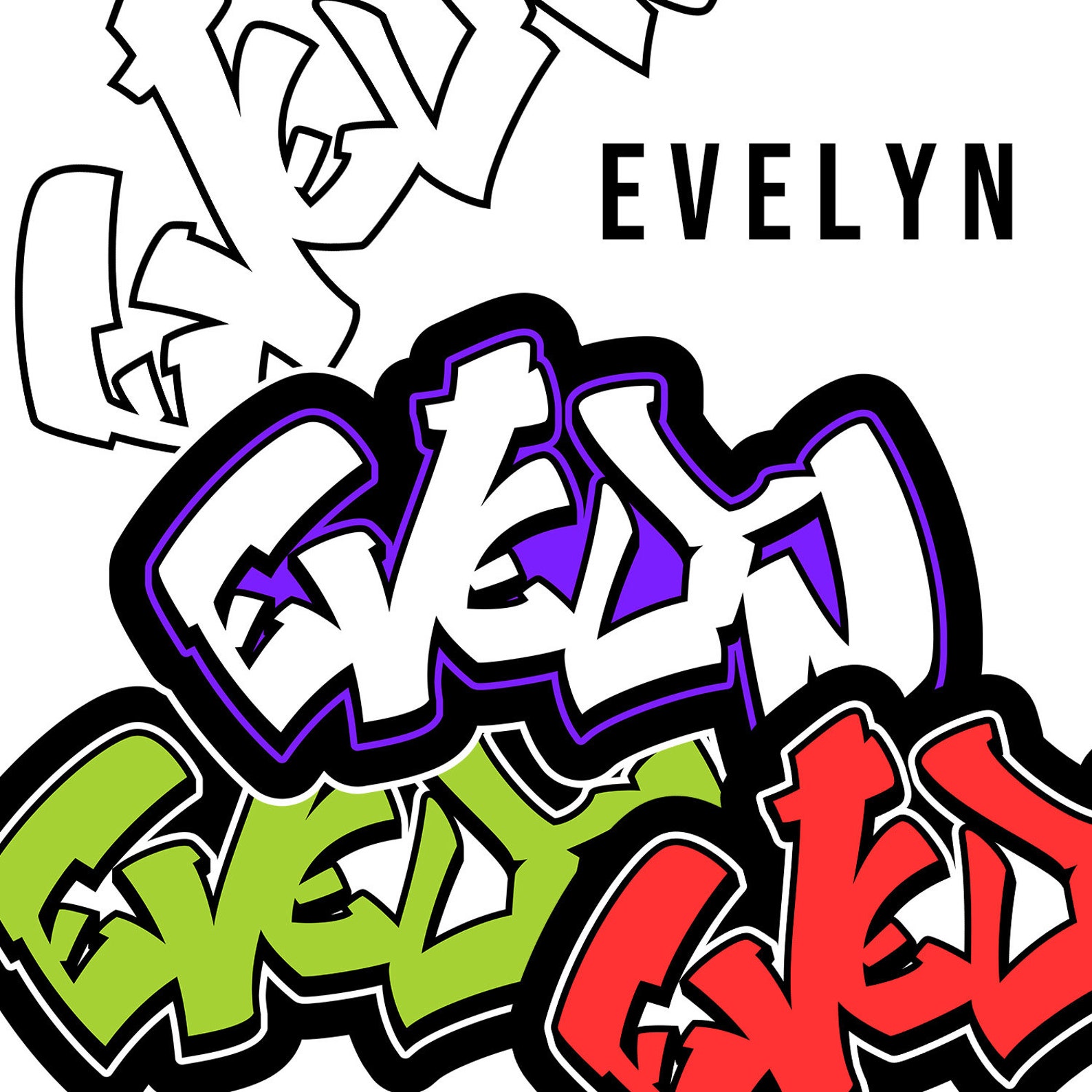 EVELYN Graffiti Name, Street Art Urban Tag Style, Digital Transparent ...