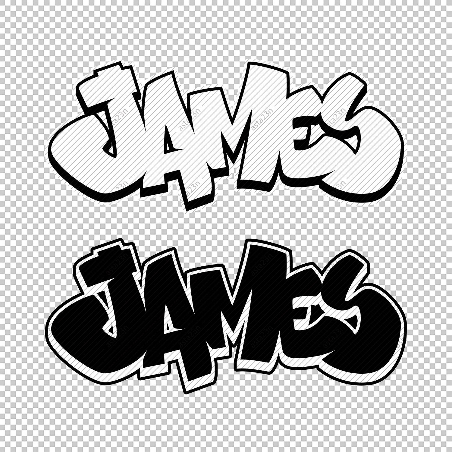 JAMES Graffiti Name, Street Art Urban Wall Tag Style Font, Digital PNG ...