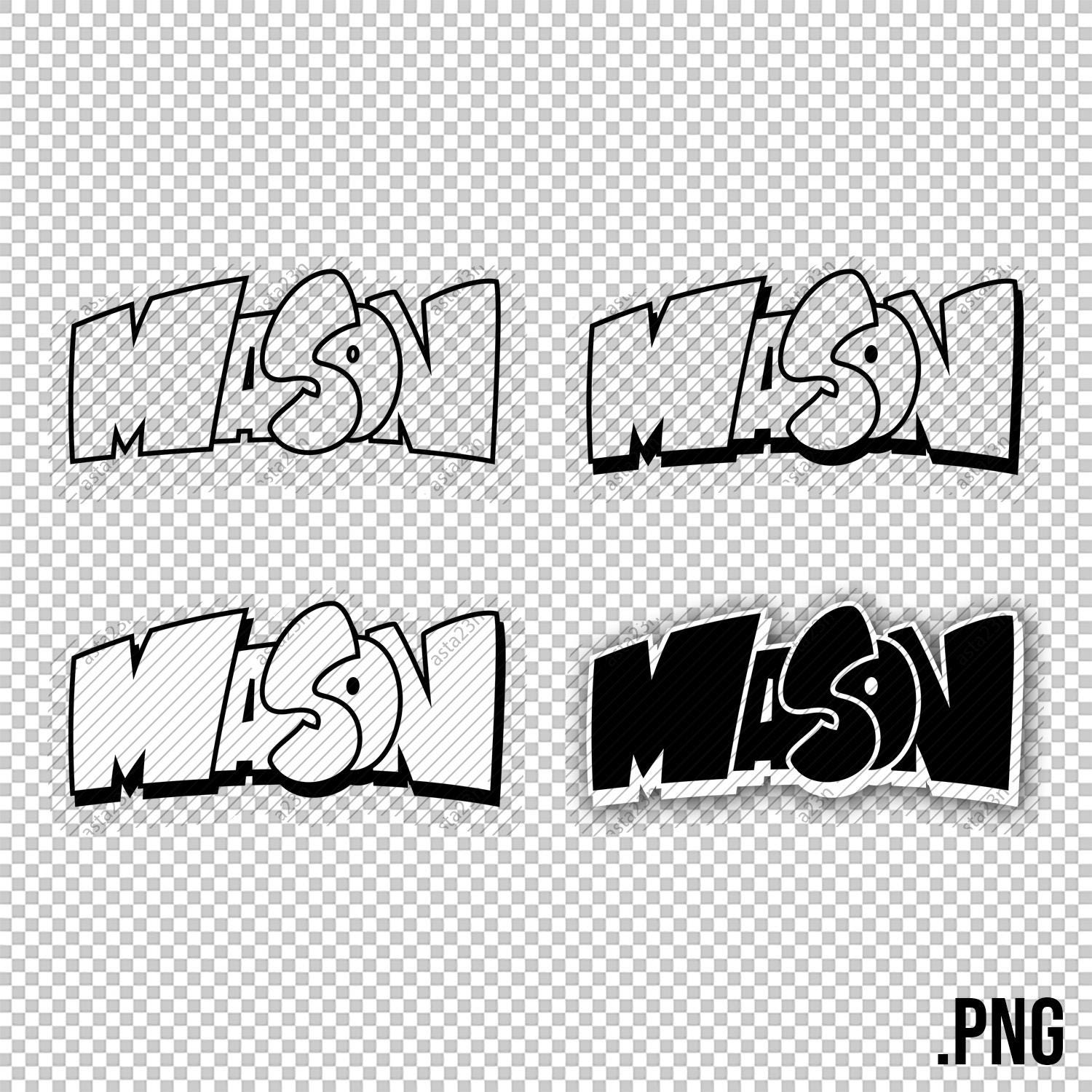 MASON Graffiti NAME - Street Art Urban Wall TAG - Layered Vector ...