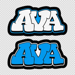 AVA Graffiti Name, Street Art Urban Wall Tag Style Font, Digital PNG ...
