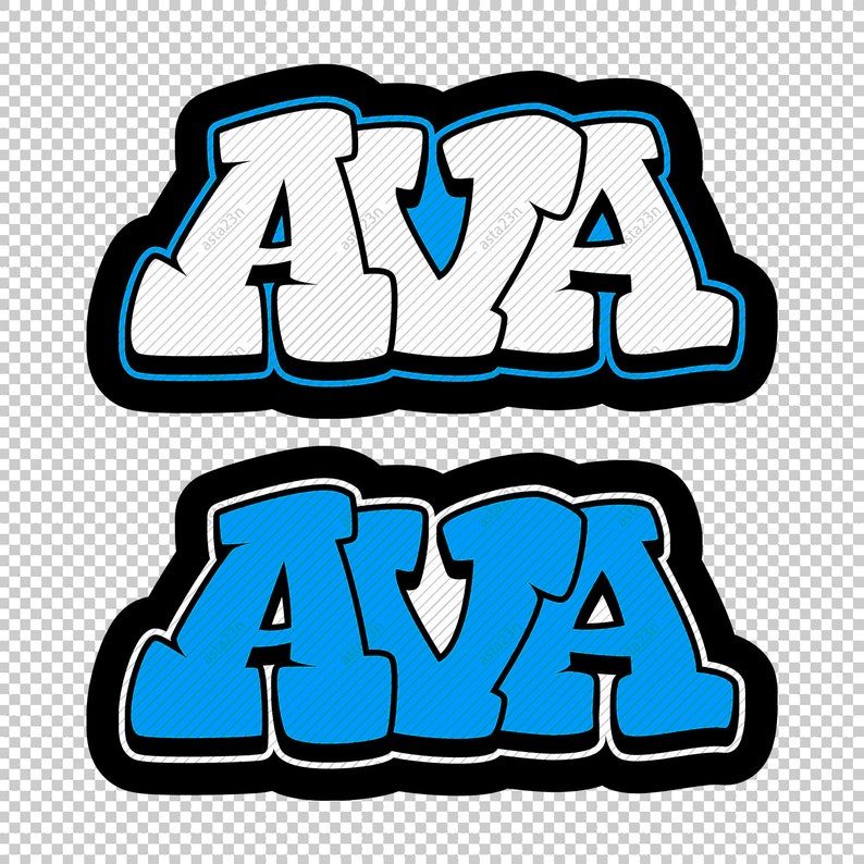 AVA Graffiti Name, Street Art Urban Wall Tag Style Font, Digital PNG ...