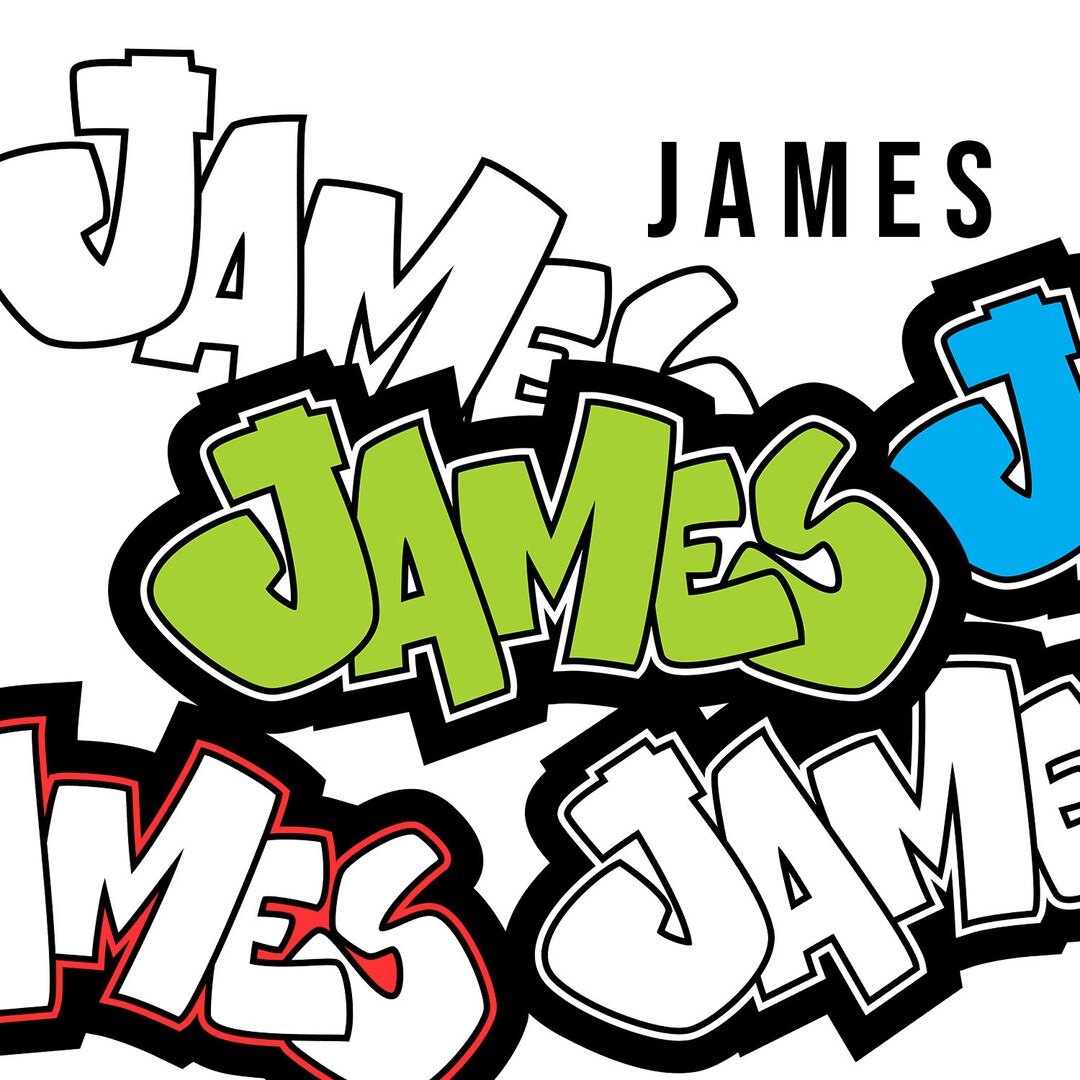 JAMES Graffiti Name, Street Art Urban Tag Style, Digital Transparent ...