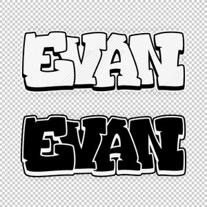 EVAN Graffiti Name, Street Art Urban Wall Tag Style Font, Digital PNG ...