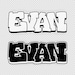 EVAN Graffiti Name, Street Art Urban Wall Tag Style Font, Digital PNG ...