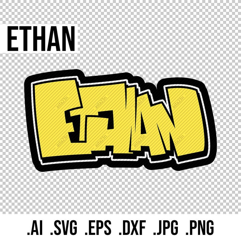 ETHAN Graffiti NAME - Street Art Urban Wall TAG - Layered Vector ...