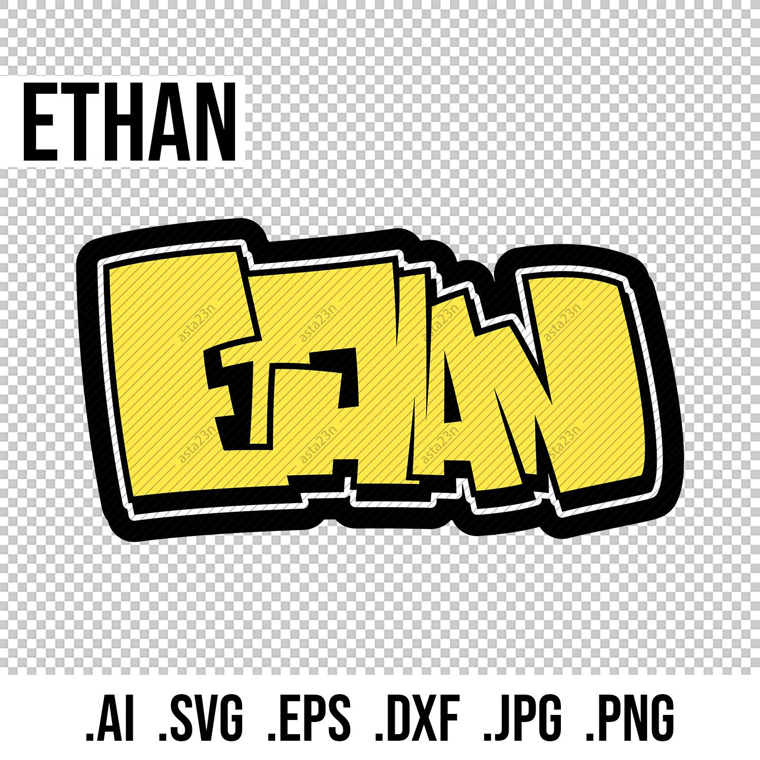 ETHAN Graffiti NAME - Street Art Urban Wall TAG - Layered Vector ...