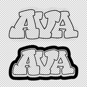 AVA Graffiti Name, Street Art Urban Wall Tag Style Font, Digital PNG ...