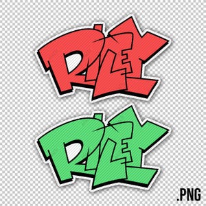 RILEY Graffiti NAME - Street Art Urban Wall TAG - Layered Vector ...