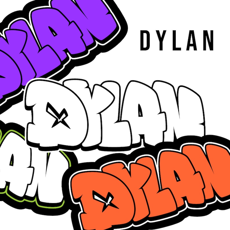 DYLAN Graffiti Name, Street Art Urban Wall Tag Style Font, Digital PNG ...