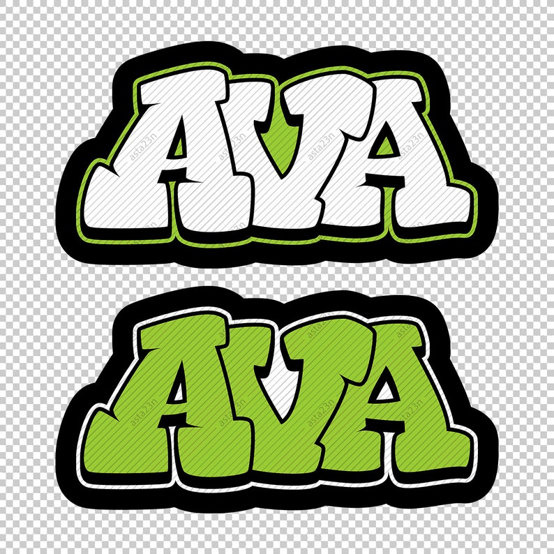 AVA Graffiti Name, Street Art Urban Wall Tag Style Font, Digital PNG ...