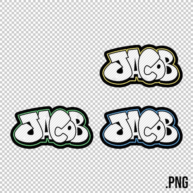 JACOB Graffiti NAME - Street Art Urban Wall TAG - Layered Vector ...