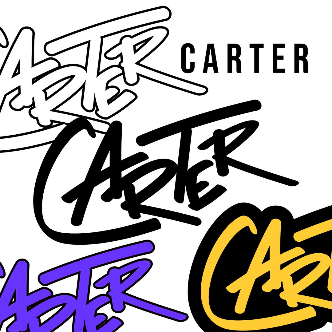 CARTER Graffiti Name, Street Art Urban Wall Tag Style Font, Digital PNG ...