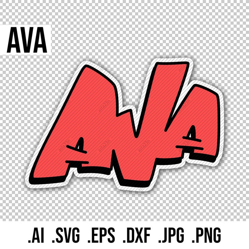 AVA Graffiti NAME - Street Art Urban Wall TAG - Layered Vector Download ...