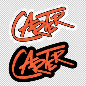 CARTER Graffiti Name, Street Art Urban Wall Tag Style Font, Digital PNG ...