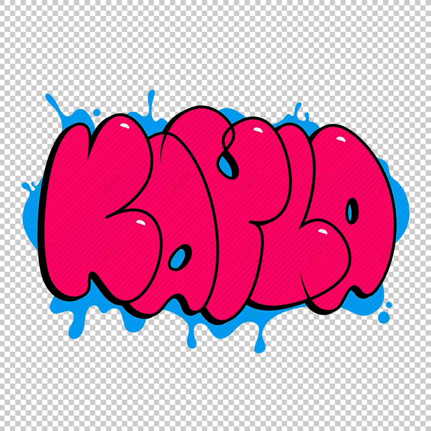 KAYLA Graffiti Name, Bubble Font, Street Art Urban Wall Tag Style ...