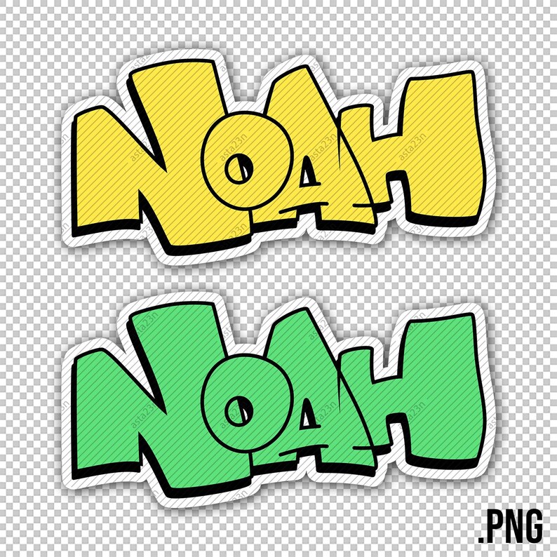 NOAH Graffiti NAME - Street Art Urban Wall TAG - Layered Vector ...