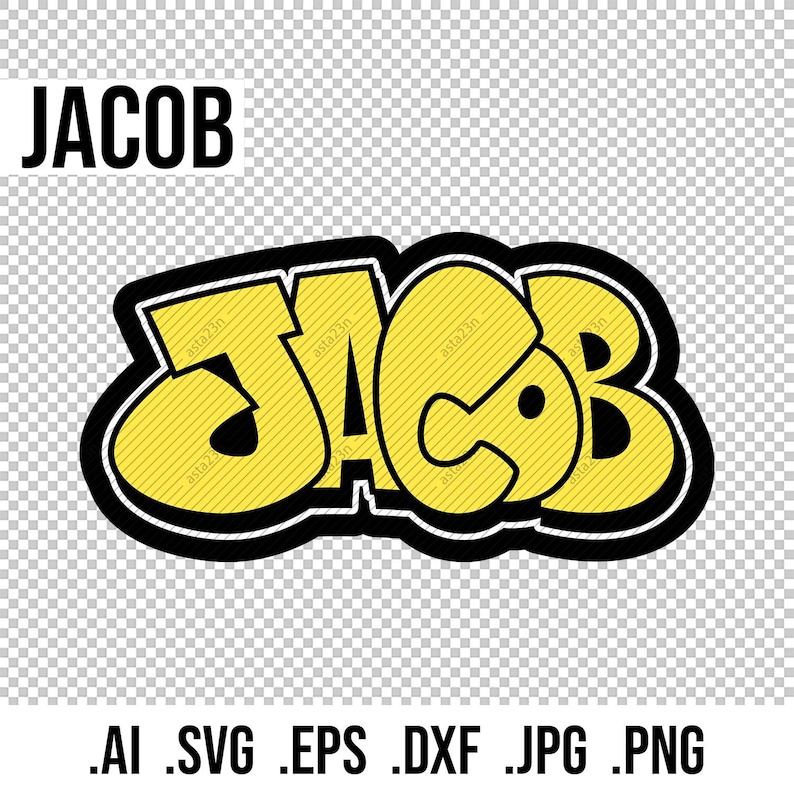 JACOB Graffiti NAME - Street Art Urban Wall TAG - Layered Vector ...
