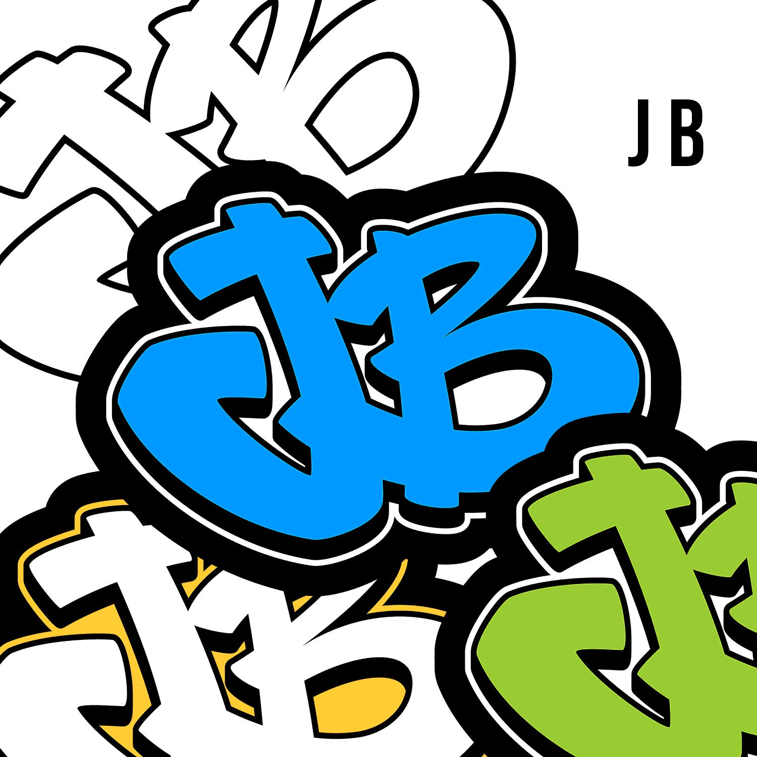 JB Graffiti Initials, Street Art Urban Wall Tag Style Font, Digital PNG ...