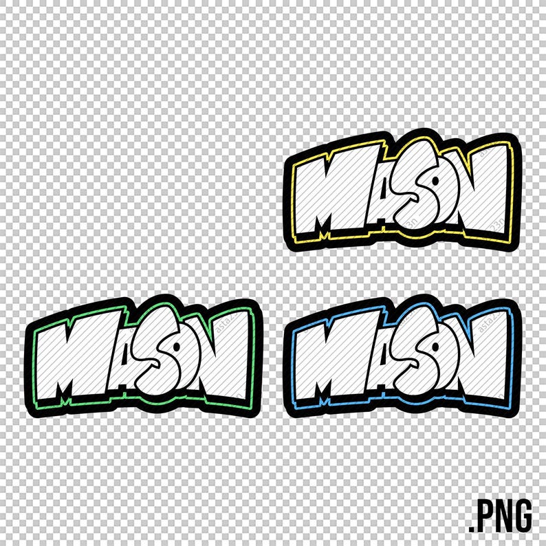 MASON Graffiti NAME - Street Art Urban Wall TAG - Layered Vector ...