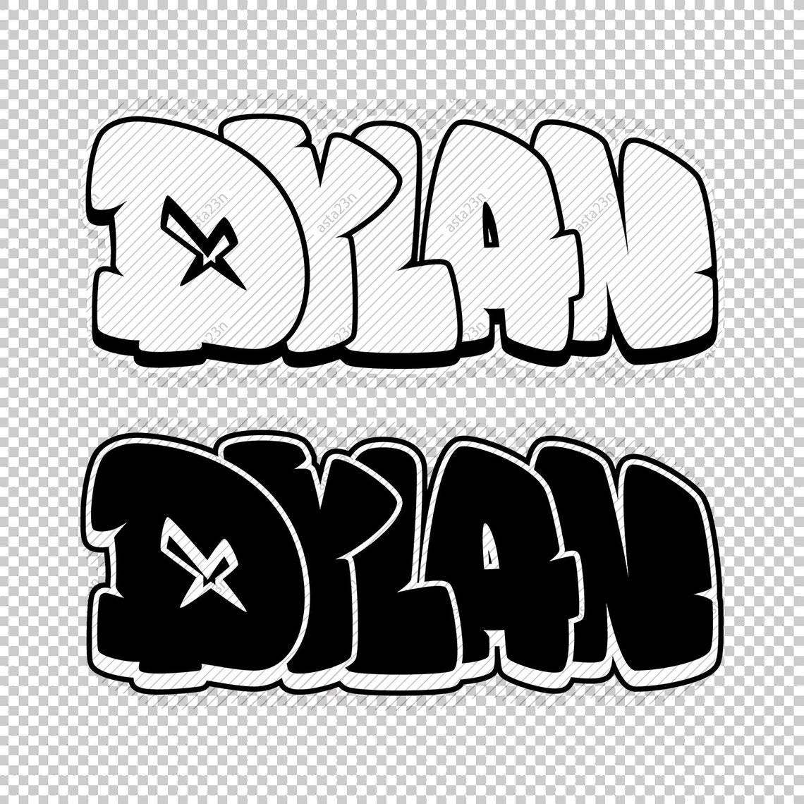 DYLAN Graffiti Name, Street Art Urban Wall Tag Style Font, Digital PNG, Vector Files, Create ...