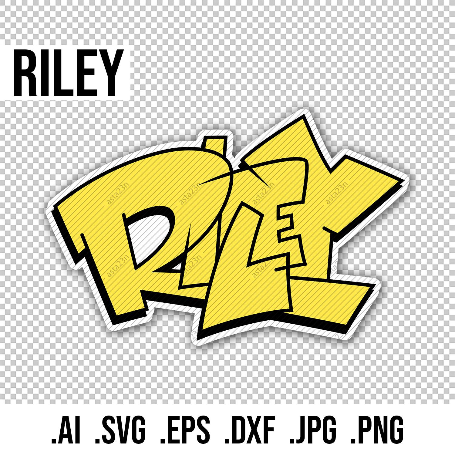 RILEY Graffiti NAME - Street Art Urban Wall TAG - Layered Vector ...