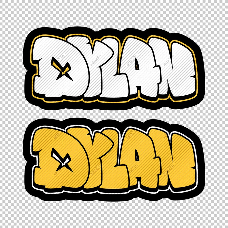 DYLAN Graffiti Name, Street Art Urban Wall Tag Style Font, Digital PNG ...