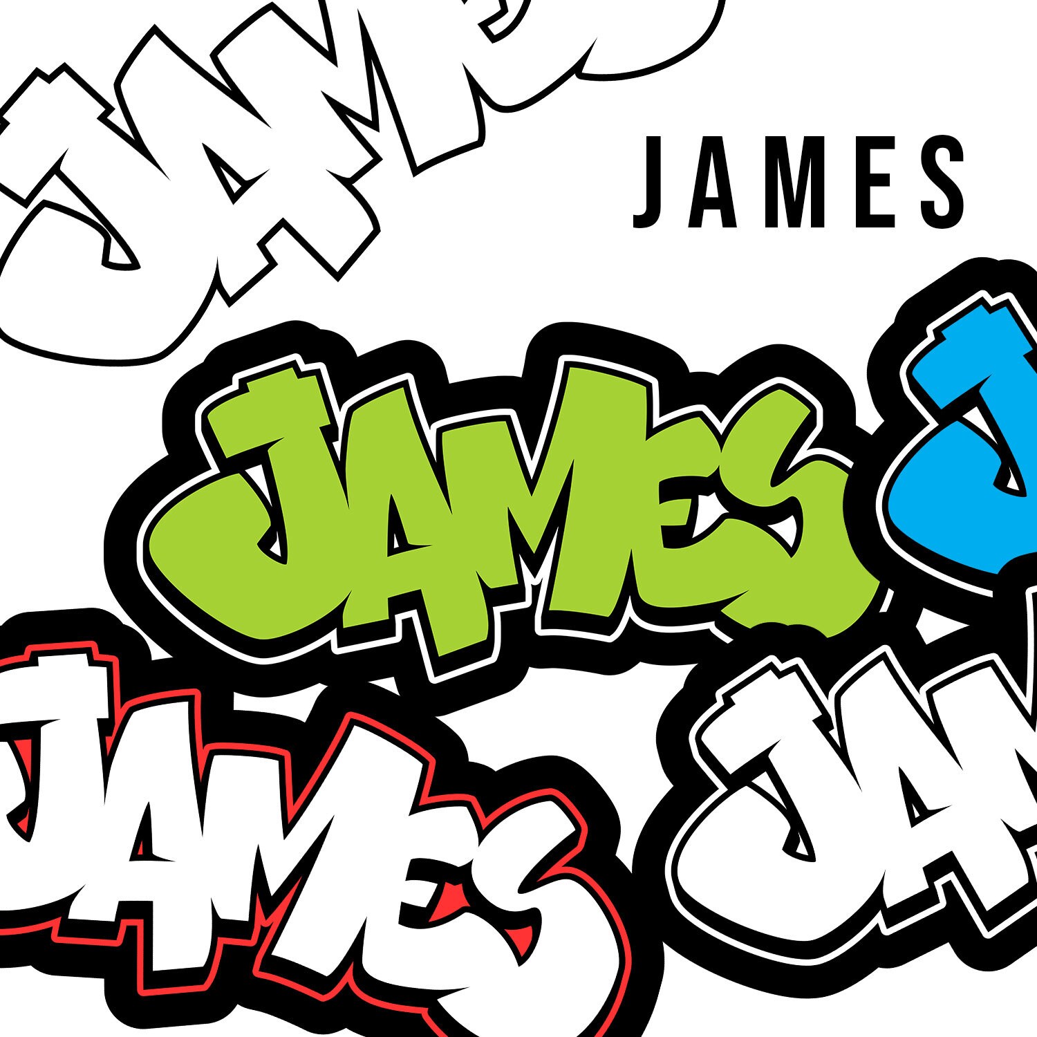 JAMES Graffiti Name, Street Art Urban Wall Tag Style Font, Digital PNG ...