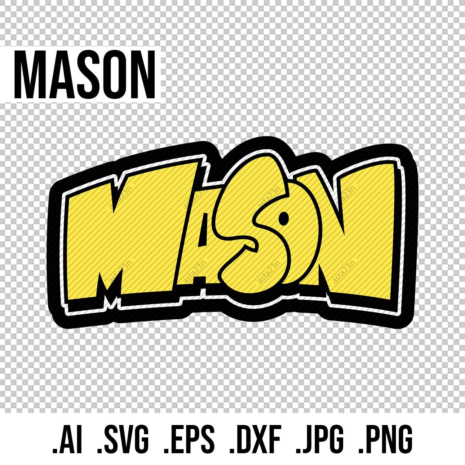 MASON Graffiti NAME - Street Art Urban Wall TAG - Layered Vector ...