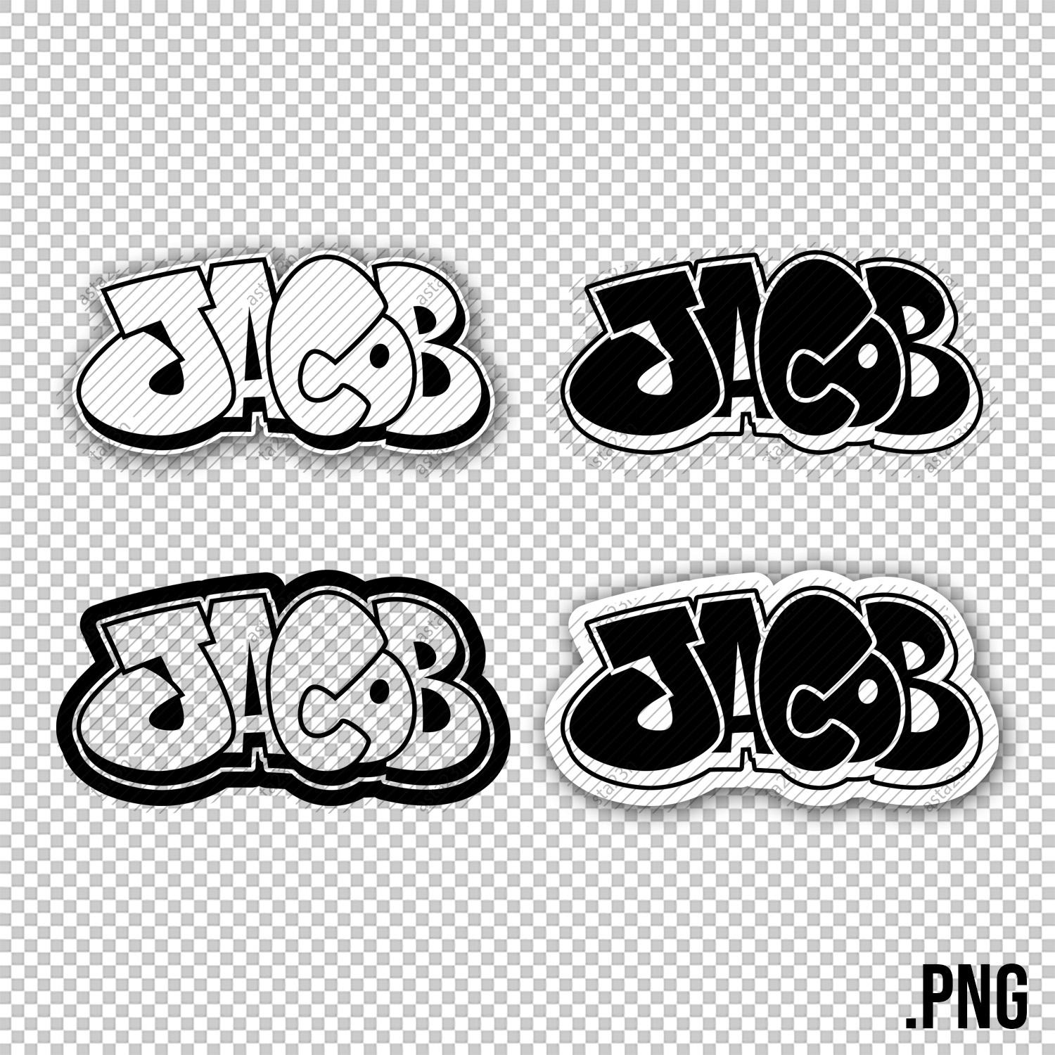 JACOB Graffiti NAME - Street Art Urban Wall TAG - Layered Vector ...