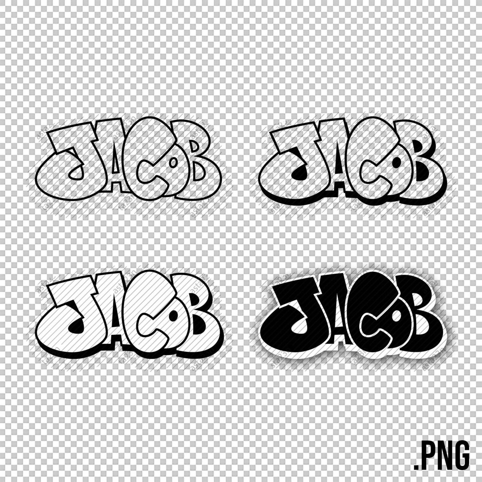 JACOB Graffiti NAME - Street Art Urban Wall TAG - Layered Vector ...