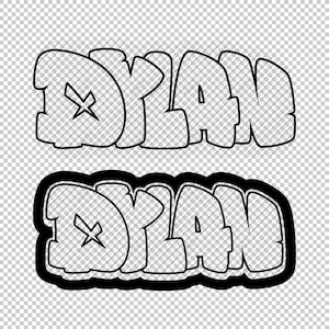 DYLAN Graffiti Name, Street Art Urban Wall Tag Style Font, Digital PNG ...