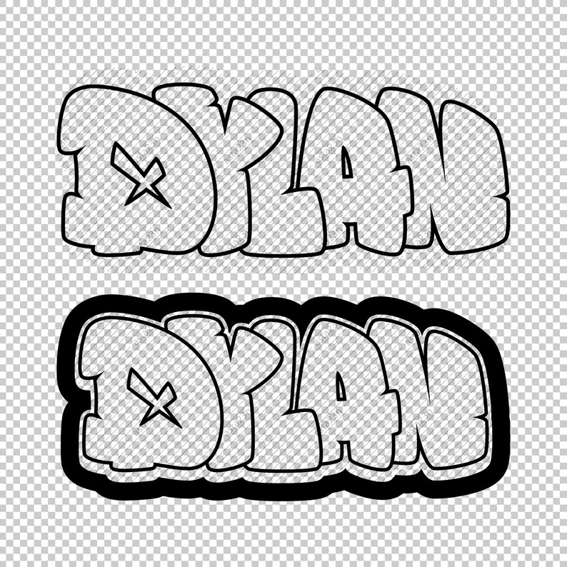 DYLAN Graffiti Name, Street Art Urban Wall Tag Style Font, Digital PNG ...