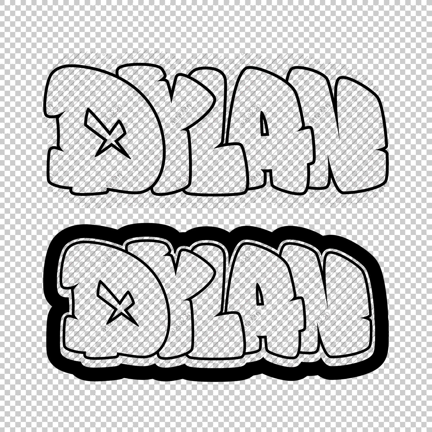 DYLAN Graffiti Name, Street Art Urban Wall Tag Style Font, Digital PNG ...