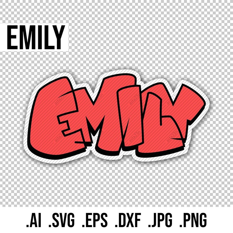 EMILY Graffiti NAME - Street Art Urban Wall TAG - Layered Vector ...
