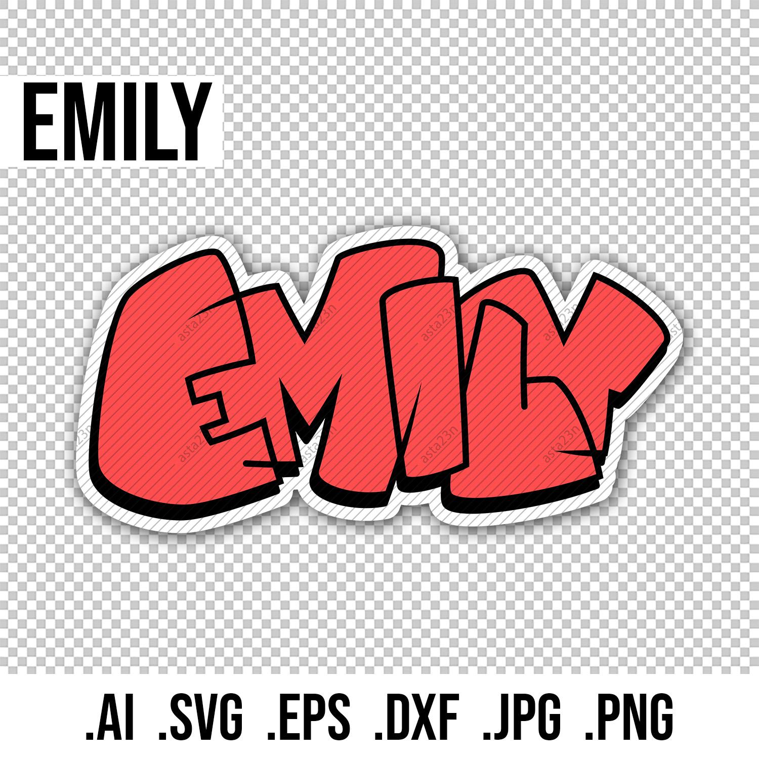 EMILY Graffiti NAME - Street Art Urban Wall TAG - Layered Vector ...