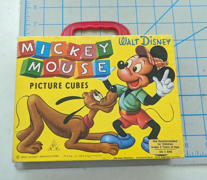 Vintage Walt Disney Mickey Mouse Picture Cubes in Case, Walt Disney ...