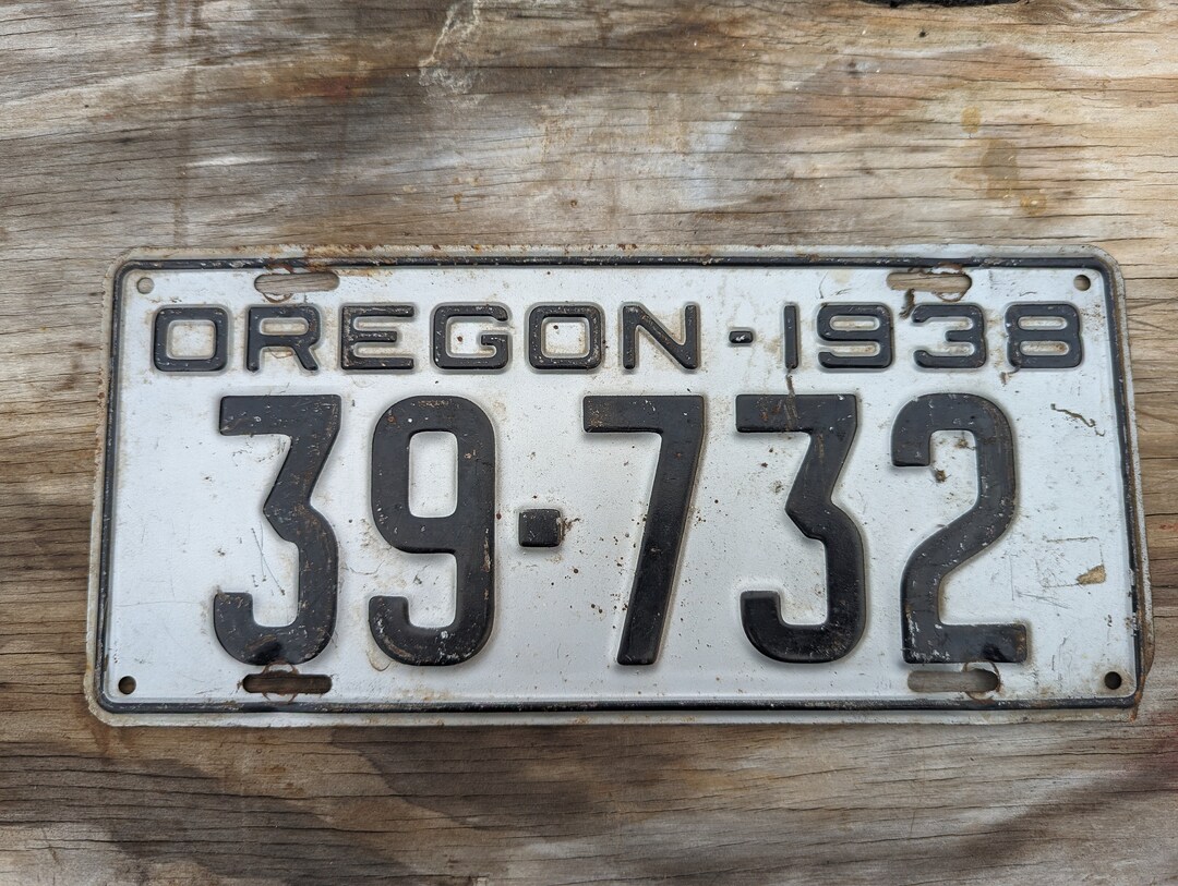 Vintage 1938 Oregon License Plate - Etsy