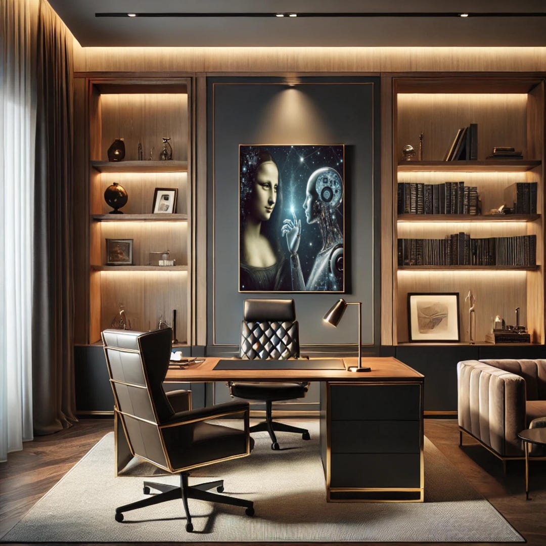 Futuristic Mona Lisa Wall Art - Cyberpunk Digital Print - for Modern ...