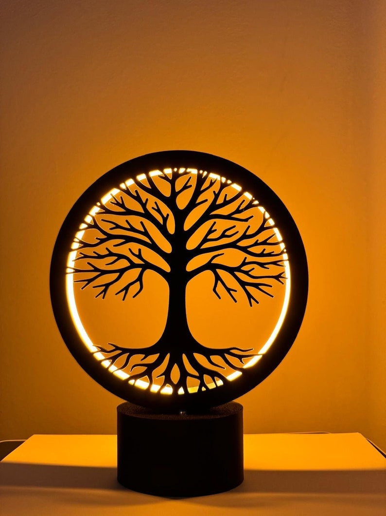 Lamp With Tree of Life Design 3D Printed LED - Etsy