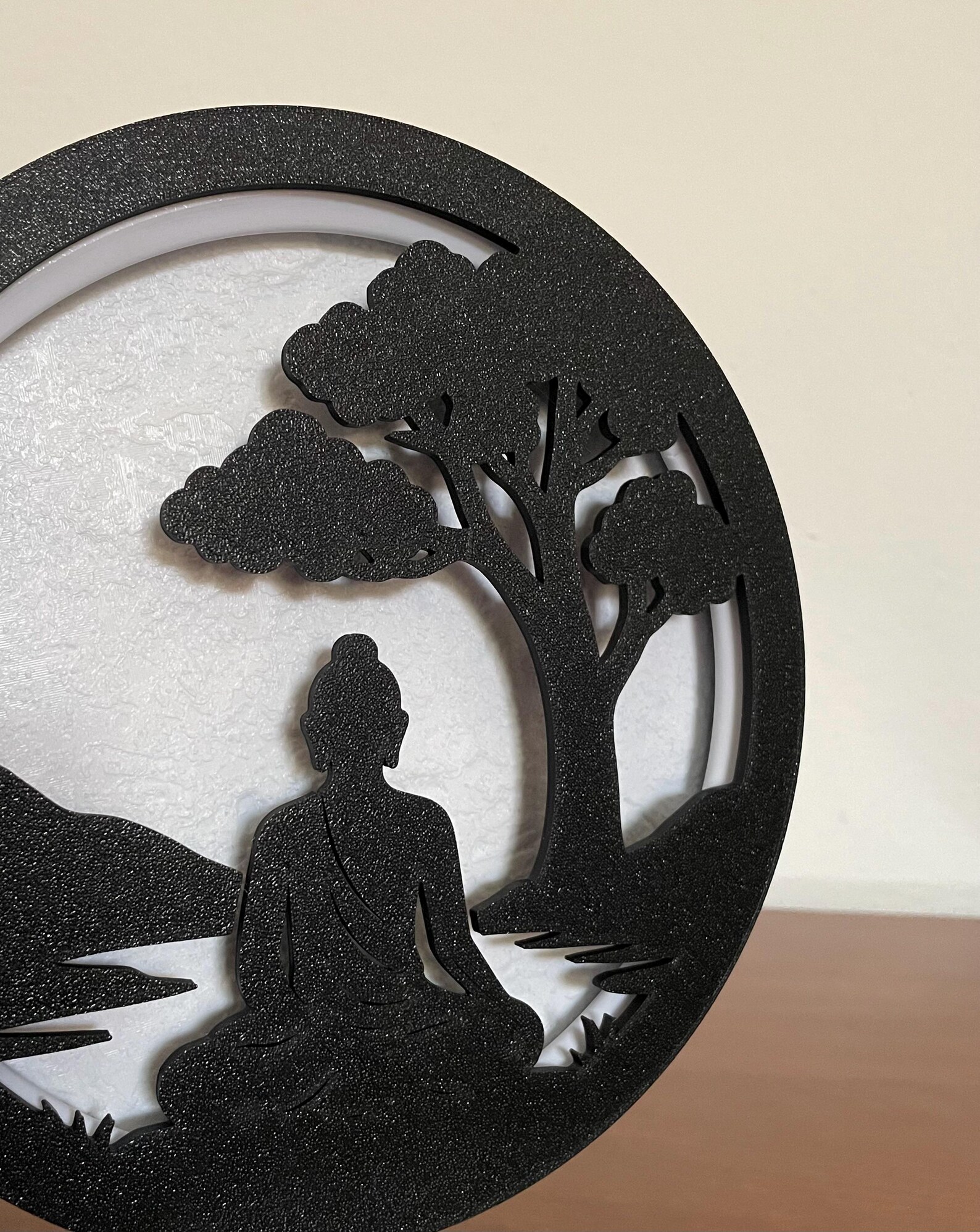 Buddha LED Lamp With Moon Background - Etsy