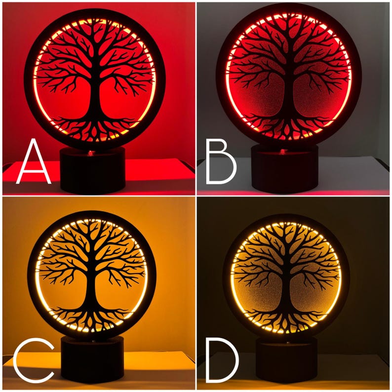 Lamp With Tree of Life Design 3D Printed LED - Etsy