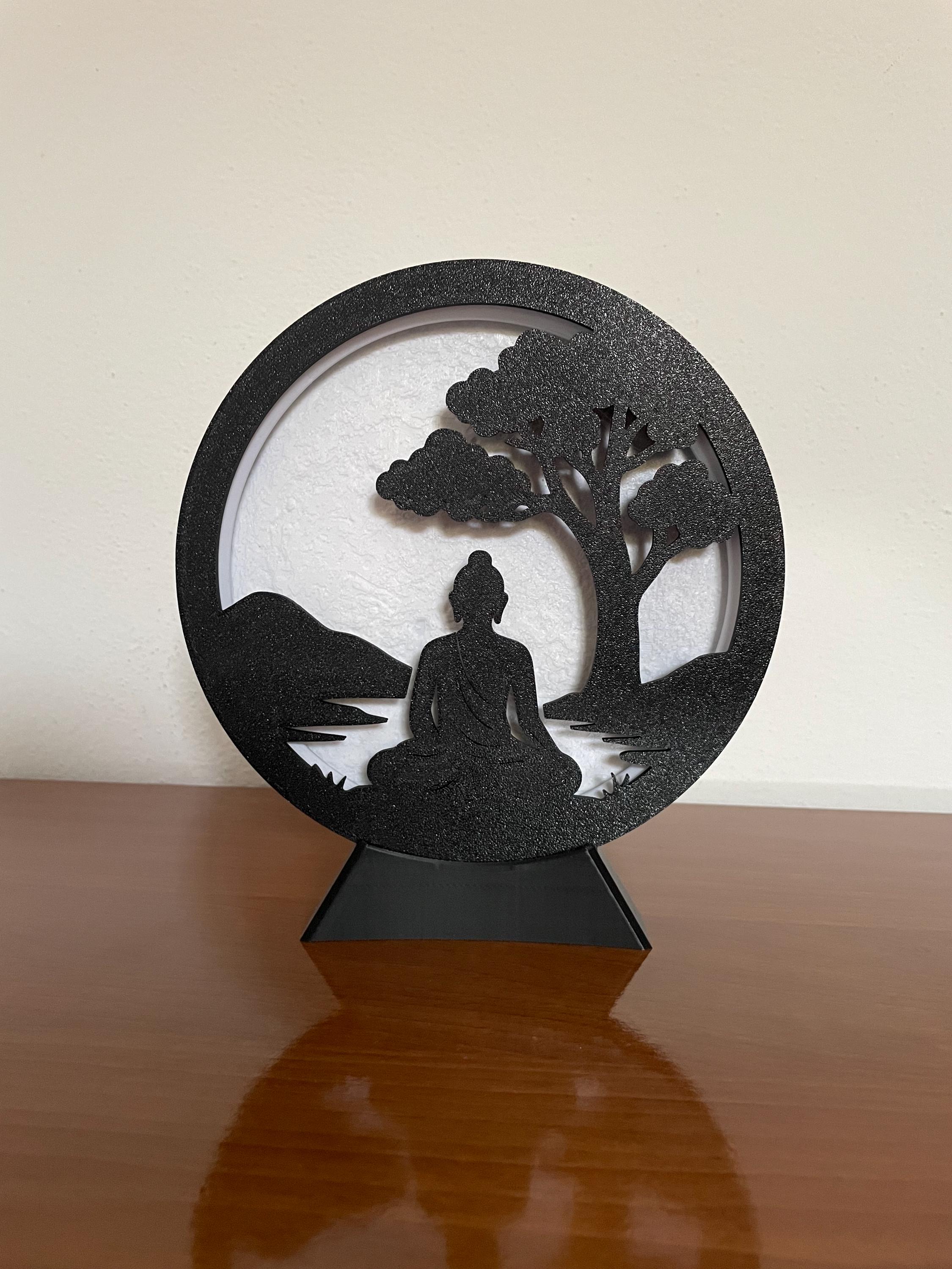 Buddha LED Lamp With Moon Background - Etsy