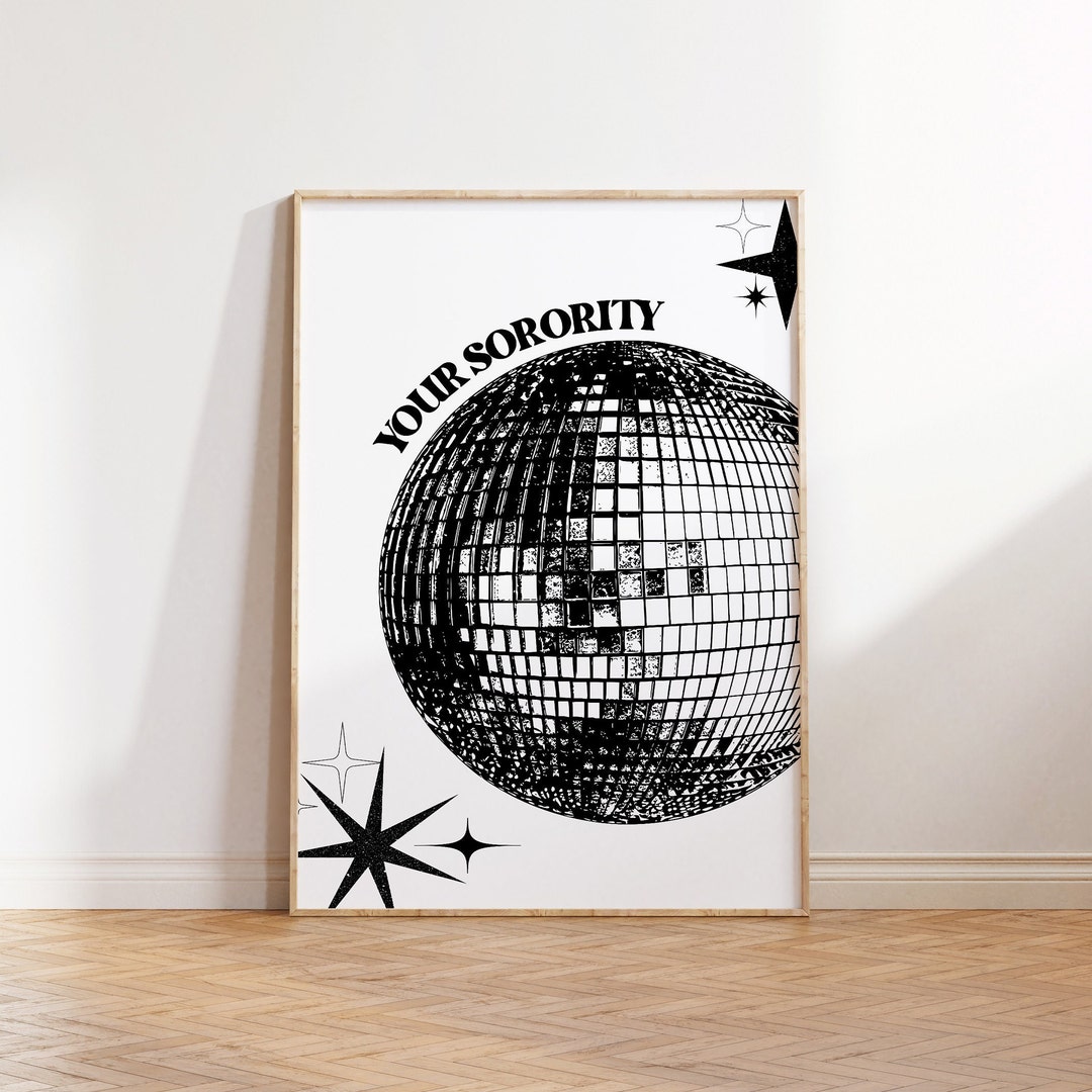 CUSTOM Sorority Disco Ball Wall Art | Aesthetic Wall Art, Dorm Decor ...