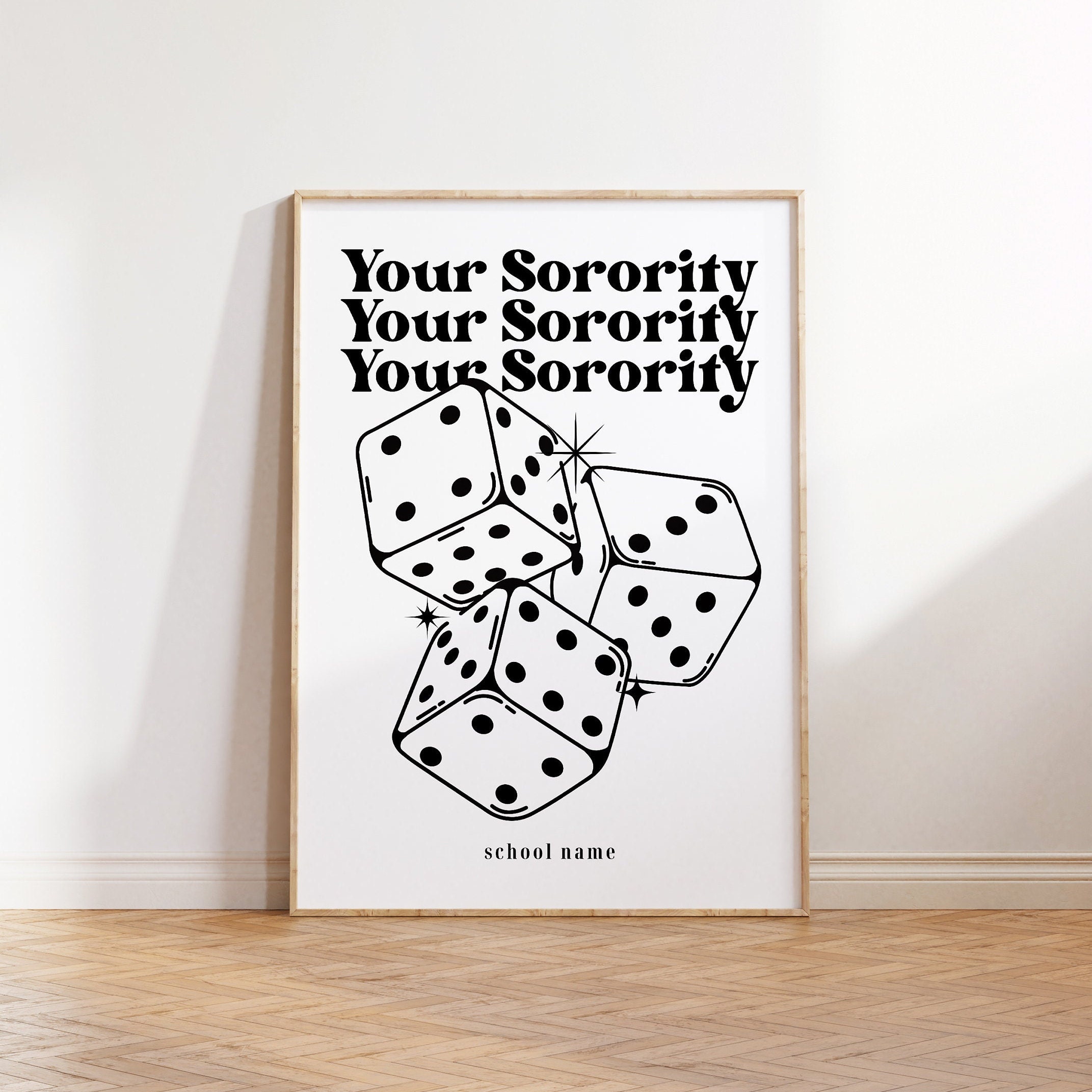 CUSTOM Sorority Dice Wall Art Aesthetic Wall Art, Dorm Decor Digital ...