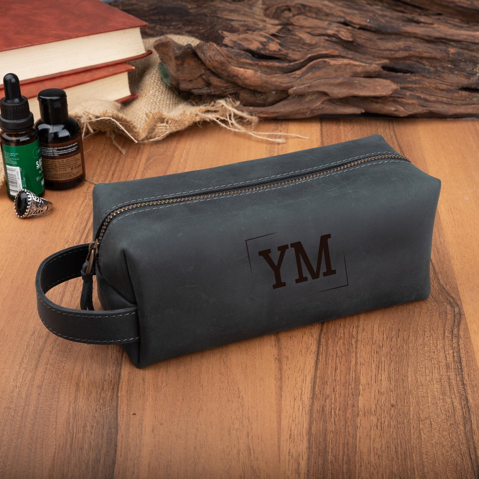 Personalized Leather Dopp Kit, Custom Toiletry Bag, Personalized Gifts ...