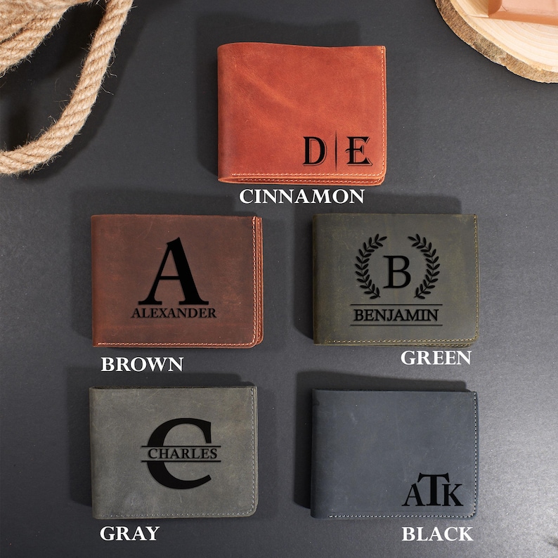 Mens Leather Wallet, Personalized Wallet, Custom Wallet, Engraved ...