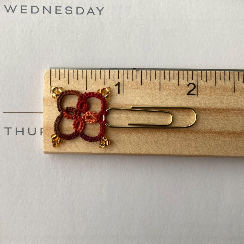 Tatted Lace Journal Clip in Fall Colors With Beads - Choose One - Etsy